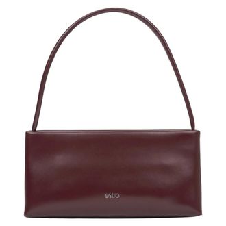 Estro & Luminara Femme, Sacs, Rouge, Taille: ONE Size Sac bandouli&egrave;re en cuir bordeaux
