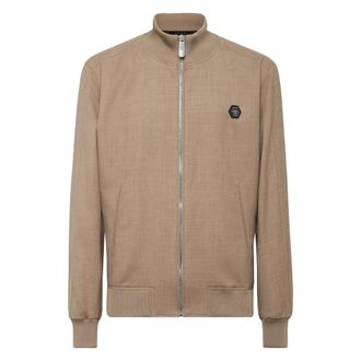 Philipp Plein Homme, Vestes, Beige, Taille: XL Wool Jacket Stripes