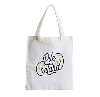 Fabulous Grand Sac Shopping Plage Etudiant Pile en Retard Humour Ponctualit&eacute; D&eacute;faut