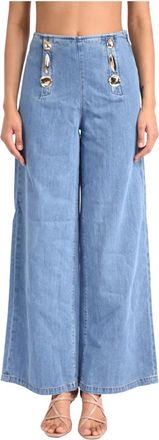Simona Corsellini Femme, Jeans, Bleu, Taille: 42 FR Wide Jeans