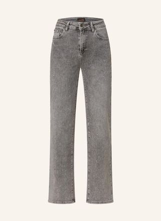Miss Goodlife Miss Goodlife Straight Jeans Mit Schmucksteinen grau