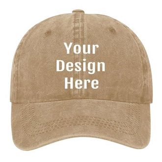 Generic Casquette de baseball personnalis&eacute;e, chapeau personnalis&eacute; avec logo brod&eacute; et photo imprim&eacute;e, image, chapeau de papa vintage en coton d&eacute;lav&eacute; r&eacute;glable, 