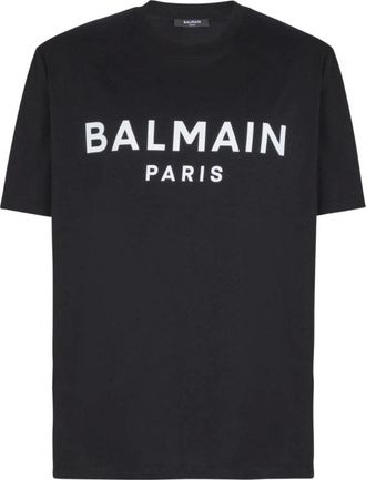 Balmain Homme, Tops, Noir, Taille: S T-shirt avec imprim&eacute; Paris