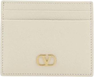 Valentino Garavani Femme, Accessoires, Blanc, Taille: ONE Size Porte-cartes de luxe VLogo