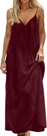 Generic Robe caraco dos nu pour femme, robe d&eacute;t&eacute; d&eacute;contract&eacute;e 2026, robe d&eacute;t&eacute; d&eacute;contract&eacute;e &agrave; dos ouvert, robe d&eacute;t&eacute; pour la plage, les vacances avec noeud dans