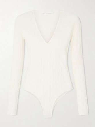Maria McManus Recycled Ribbed-knit Bodysuit - Ivory