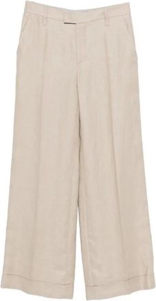 Brunello Cucinelli Weite Hose mit Bundfalten - - Trousers - Damen - Braun - XL