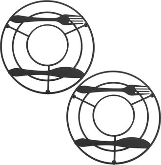 NUOBESTY 2 St&uuml;ck Hitzebest&auml;ndige Eisen Platzsets Als Untersetzer f&uuml;r Kochgeschirr rutschfest Langlebig f&uuml;r Esstisch und Festliche Anl&auml;sse