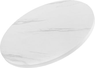 Artibetter Runde Ersatz Tischplatte 40cm &Oslash; Marmoroptik Wei&szlig; 16cm Dicke Couchtischplatte f&uuml;r Innen und Au&szlig;enbereich Pflegeleicht Mobiler Beistelltisch f&uuml;r Balkon 