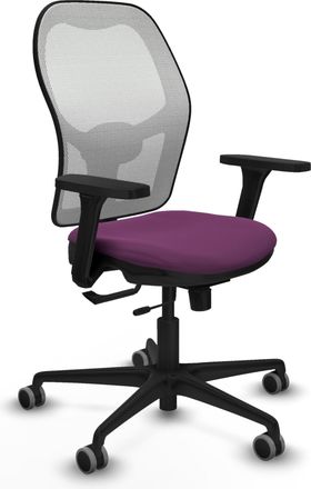 Piqueras y Crespo Hochwertiger Schreibtischstuhl mit 3D-Armen, h&ouml;henverstellbare Lendenwirbelst&uuml;tze, ausgestattet mit Syncro/Traslack und injiziertem Schaum. Wei&szlig;/Viole