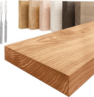 Lamofootwear Manufaktur Wandregal Holz Gerade | Regal Farbe: Dunkel | Invisible: Schweberegal | 160 cm