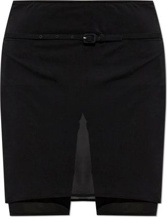 Courr&egrave;ges Femme, Jupes, Noir, Taille: 34 FR Skort avec ceinture