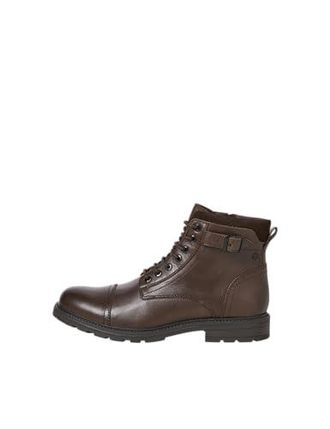 Jack & Jones Homme Leather Boot Jfwchatsworth Bottes en Cuir Sn, Marron/Pierre, 43 EU