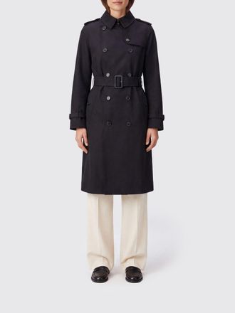 Burberry Trench-coat long &agrave; double boutonnage en gabardine de coton avec ceinture