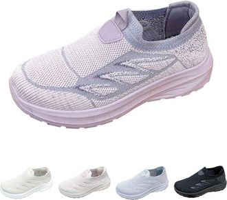 Generic Chaussures de marche &agrave; enfiler pour femme - L&eacute;g&egrave;res et respirantes - En maille - Antid&eacute;rapantes - Chaussures de tennis d&eacute;contract&eacute;es et confortables -