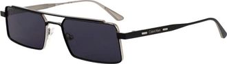 Calvin Klein unisex, Accessoires, Noir, Taille: ONE Size Lunettes de soleil rectangulaires en m&eacute;tal