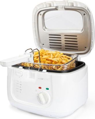 Clatronic Friteuse avec huile | 2,5 litres huile/graisse | Filtre anti-odeur | avec grand panier &agrave; friture | Thermostat r&eacute;glable en continu | avec r&eacute;servoir dhu