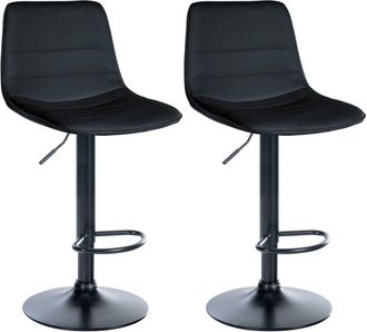Clp 2er Set Barhocker Lex Kunstleder schwarz Metall matt schwarz