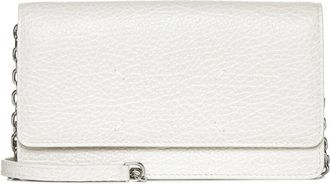 Maison Margiela Femme, Sacs, Gris, Taille: ONE Size Portefeuille en cuir grainé avec chaîne