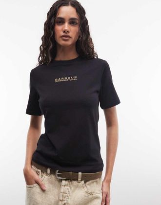 Barbour Nova - T-Shirt in Schwarz mit Logo