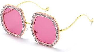 Generic Lunettes de soleil décoratives à large monture pour femmes, lunettes de soleil décoratives pour lextérieur, plage, ombre, fête (couleur : B, taille : 