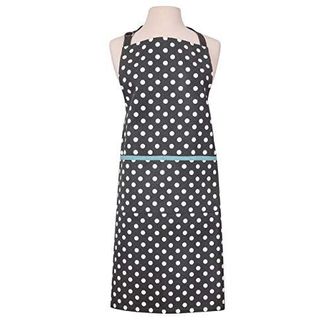 Dexam Küchenschürze für Erwachsene, gepunktet, Schiefergrau, 100% Baumwolle, maschinenwaschbar, verstellbarer Riemen, 67 cm x 86 cm