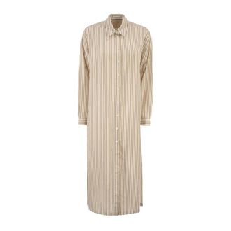 MC2 Saint Barth Adeline Maxikleid im Hemdblusenstil - - Dresses - Damen - Beige - M/L
