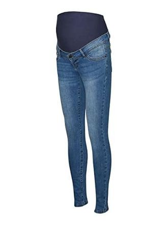Mama Licious MAMA.LICIOUS MLMILA Slim Medium Blue Jeans A. Noos, Jeans aux Femmes, Medium Blue Denim, M