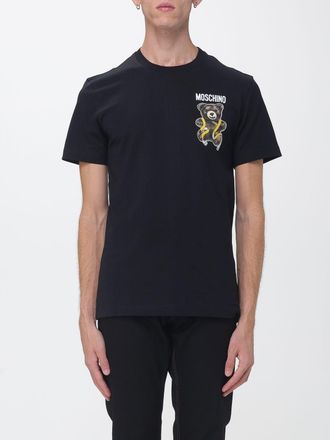 Moschino T-shirt &agrave; col rond en coton avec imprim&eacute; logo et Teddy Bear