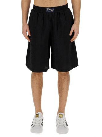 Family Fir$t Milano Logo-Detailed Bermuda Shorts - Black