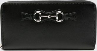 Gucci Horsebit Continental-Brieftasche aus Kalbsleder mit Rei&szlig;verschluss