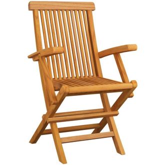 vidaXL Vidaxl - Chaises pliables de jardin 4 pcs Bois de teck solide