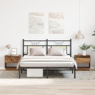 vidaXL Nachttisch 2 Stück Alte Holz 45x34x45 cm Ingenieurholz - Vidaxl