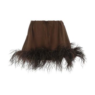 Os&eacute;ree Femme, Jupes, Brun, Taille: 38 FR Mini-jupe nuisette en satin