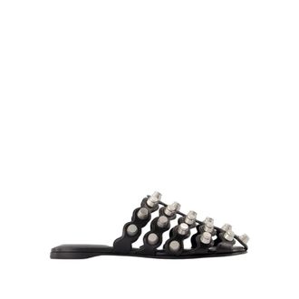 Alexander Wang Schwarze Lederslipper flache Schuhe - - Shoes - Damen - Schwarzk - 37 EU