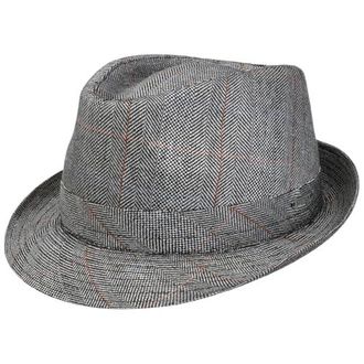 Stetson Chapeau en Soie Classic Trilby Homme - Made in Italy Tissu avec Doublure Printemps-ete Printemps Ete Automne Hiver - L (58-59 cm) Gris-Noir