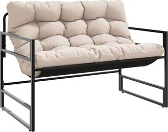 vidaXL Gartenbank mit Kissen Taupe 113 cm Stahl vidaXL