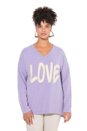 Miamoda Damen große Größen Übergrößen Plus Size Pullover, Oversized, Love Lavendel 46+ 837462814-46+
