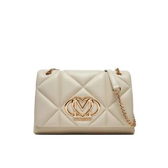 Love Moschino Gepr&auml;gte gesteppte Schultertasche - - Bags - Damen - Beige - ONE SIZE