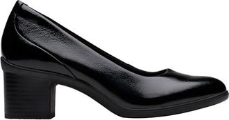 Clarks Mixte Shaya Poppy Shoes, Black Pat, 39.5 EU