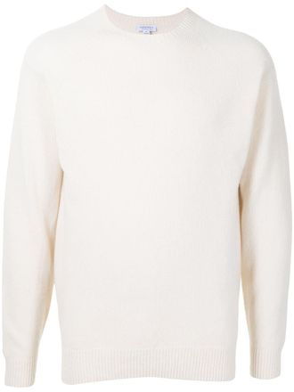 Sunspel pull en laine à col ras du cou - Blanc