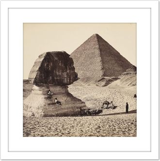 Artery8 Francis Bedford Sphinx Gro&szlig;e Pyramide &Auml;gypten Gerahmter Kunstdruck 23x23 cm