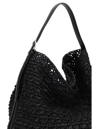 Toteme Womens Tote Shoulder Bag Paper Raffia Black