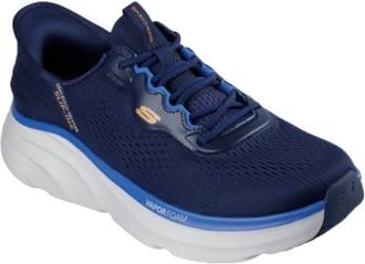 Skechers Homme DLux Vapor Basket, Navy Mesh/Hotmelt/Orange Trim, 44 EU