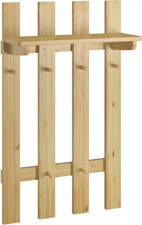 Erst-Holz Garderobenpaneel Flurgarderobe Kleiderhaken aus Kiefer Massivholz 90.80-14