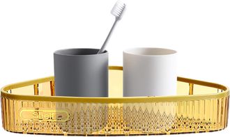 Generic Dreieckiges Badezimmer-Eckregal, Fliesen-Duschregal, Hohlboden, selbstklebend, ohne Stanzen, Dreiecksfliesen-Duschregal für Gewürze