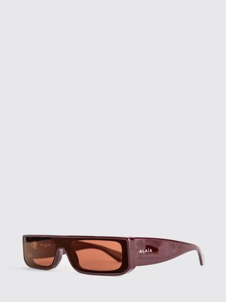 Alaia Lunettes de soleil rectangulaires en ac&eacute;tate avec logo litt&eacute;ral