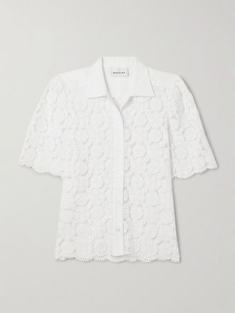 Miguelina Chemisier En Dentelle Guipure De Coton À Finitions En Lin Petunia - Blanc