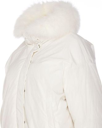 Yves Salomon Womens Fur-Trim Puffer Jacket With Gloves Aw24 W