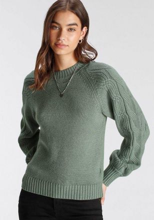 Tamaris Strickpullover mit Rundhals-Ausschnitt und Zopfmuster